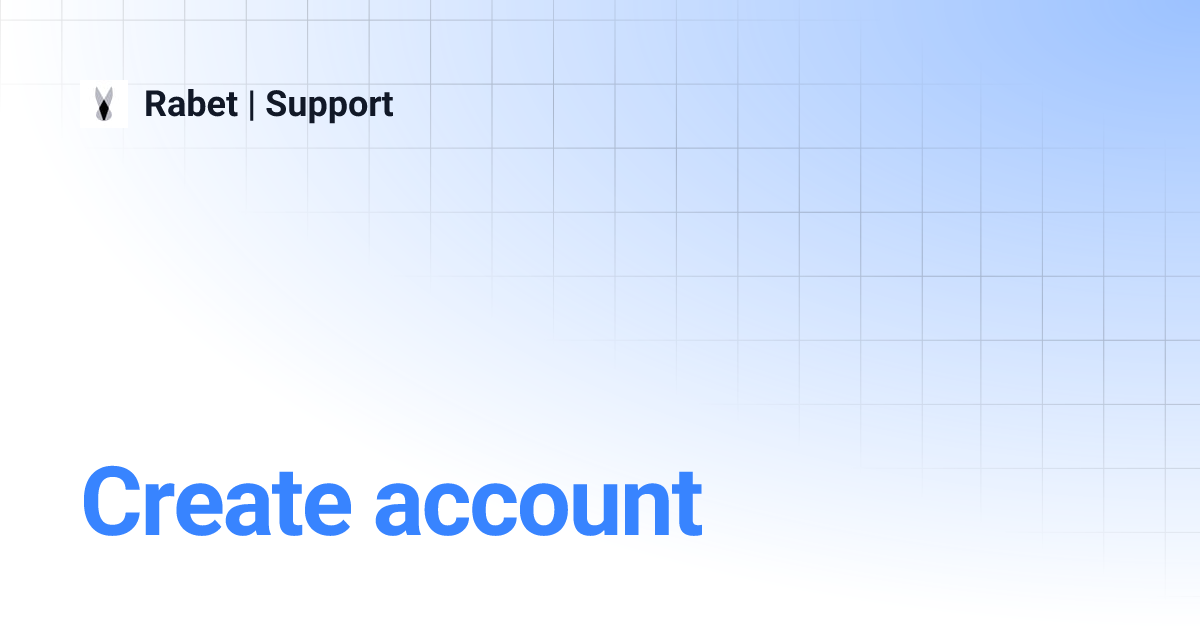 Create account | Rabet | Support